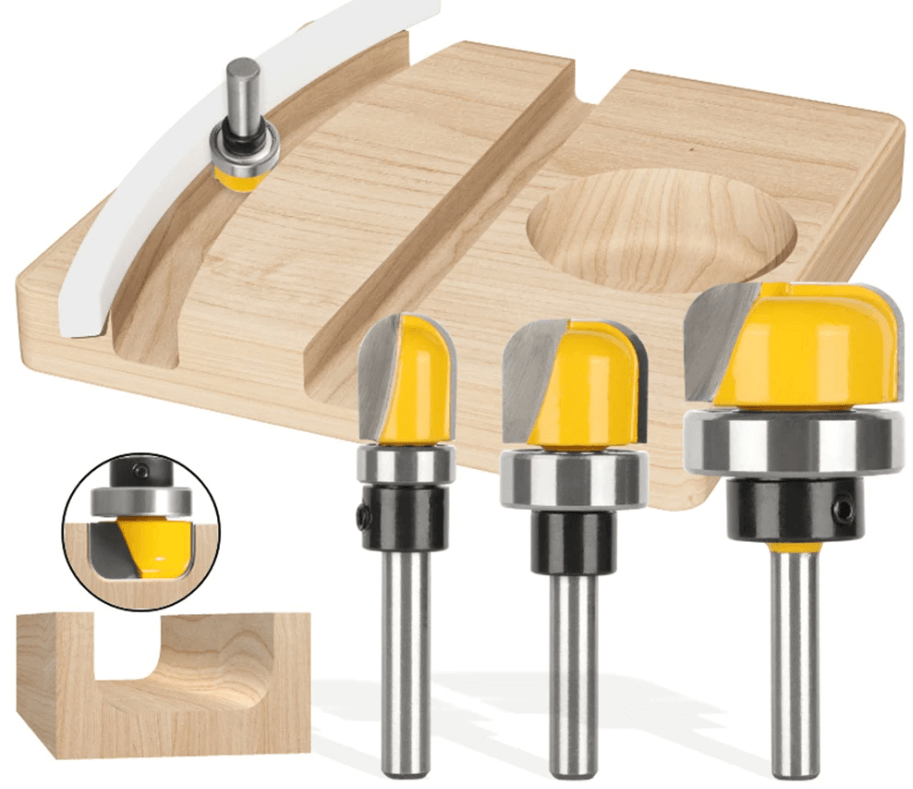 3pc Round Nose Router Bit Set - Industrial Quality — JM Online tools